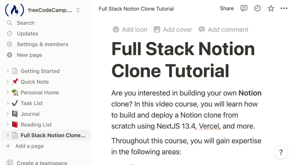 Build and Deploy a Full Stack Notion Clone with Next.js, DALL-E, Vercel – Talal Zaman Abbasi ...